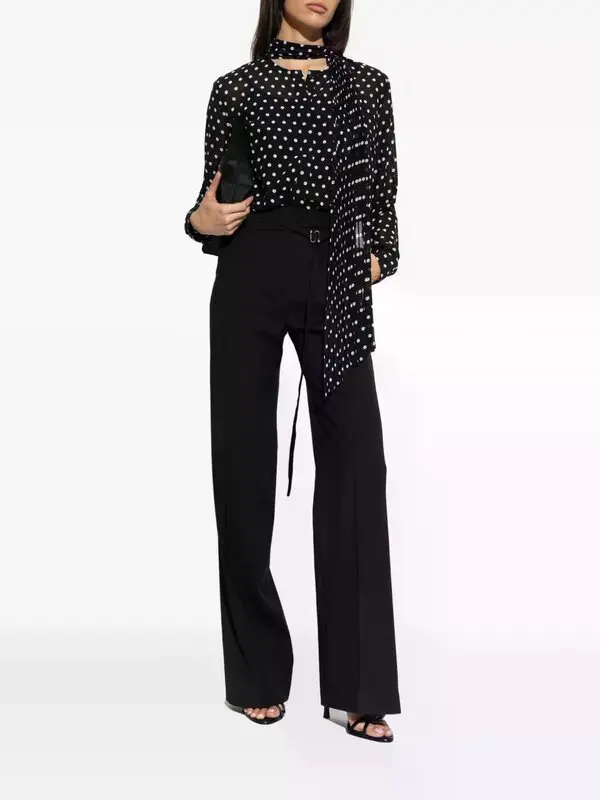 Michael Kors Polka-dot Neck-tie Blouse