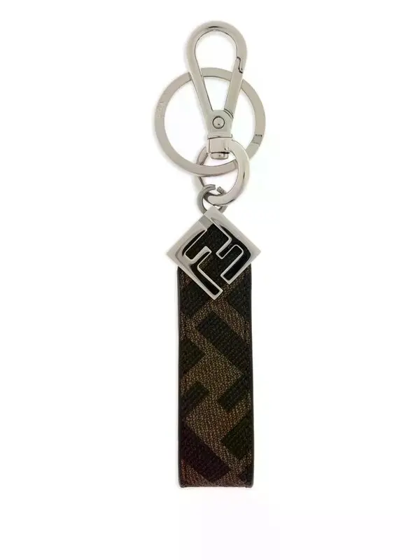 Fendi Square Logo Plaque Keyring