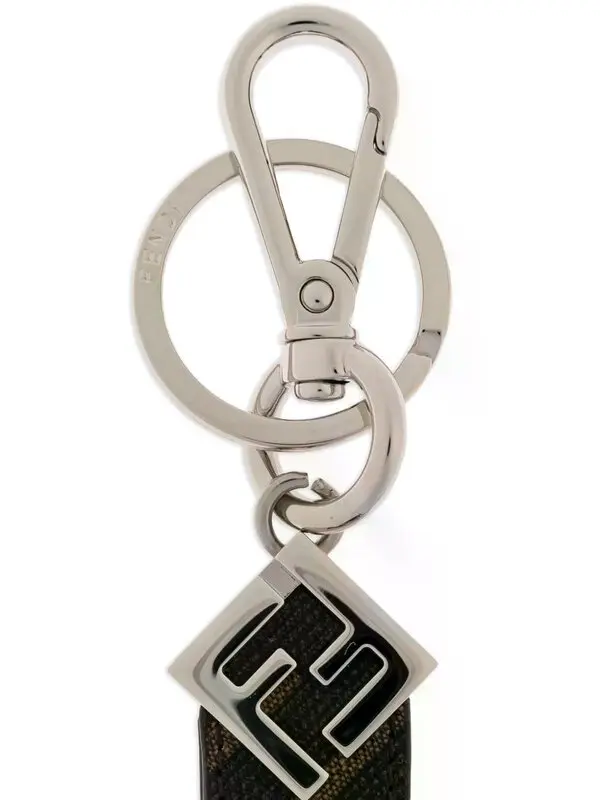 Fendi Square Logo Plaque Keyring