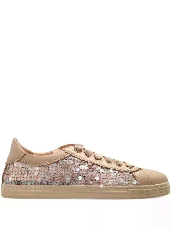 Agl Sequin Embellished Leather Panel Sneakers