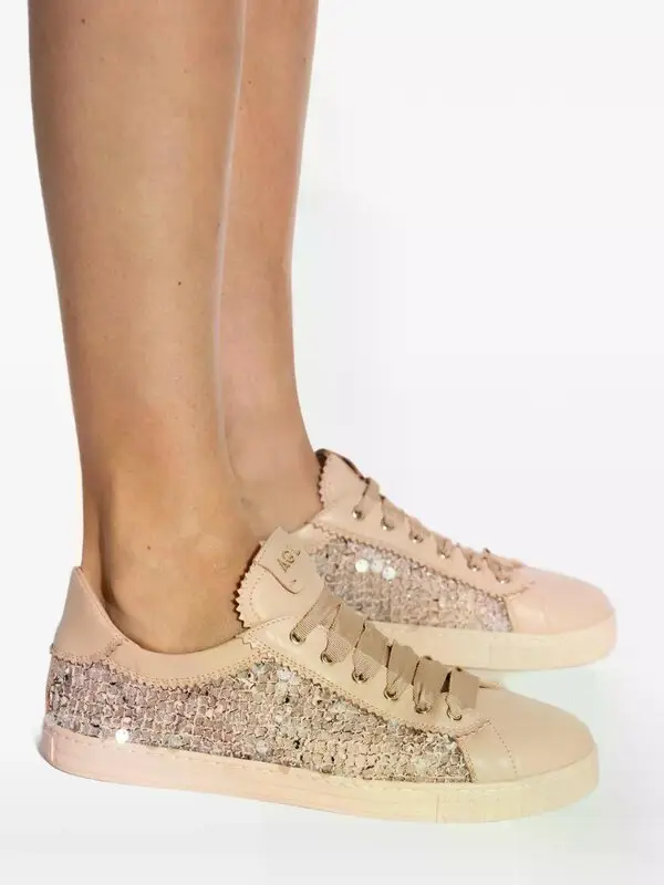 Agl Sequin Embellished Leather Panel Sneakers