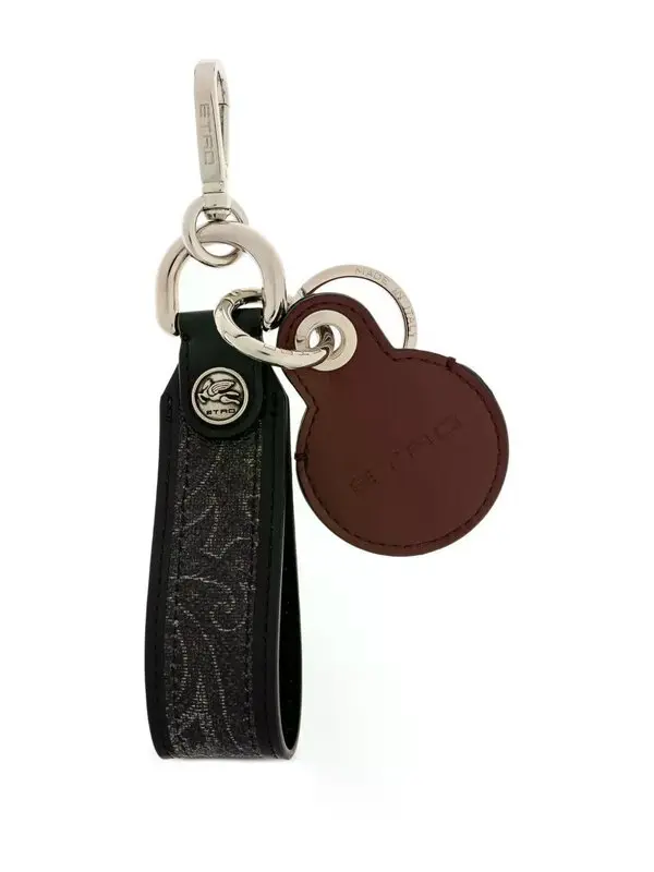 Etro Logo Charm Keyring - Black