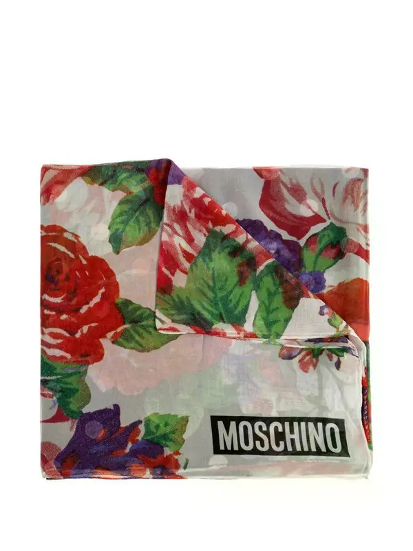 Moschino Floral-print Silk Scarf - Red