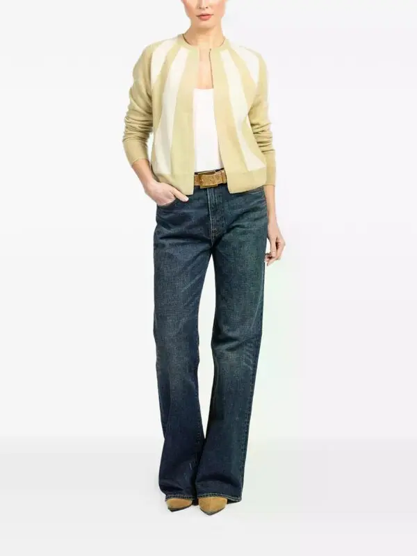 Frenckenberger Striped Sun Cardigan - Neutrals