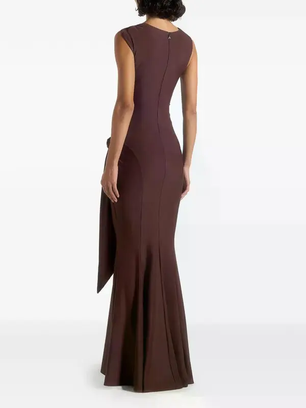 Manière De Voir Rania Asymmetrical Draped Maxi Dress - Brown