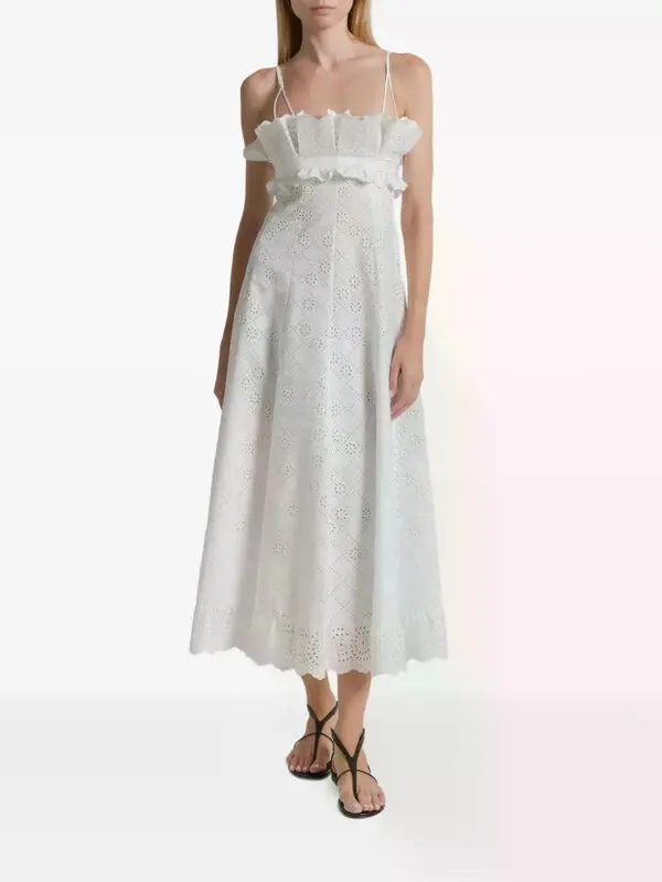Alberta Ferretti Ruffled Eyelet Dress