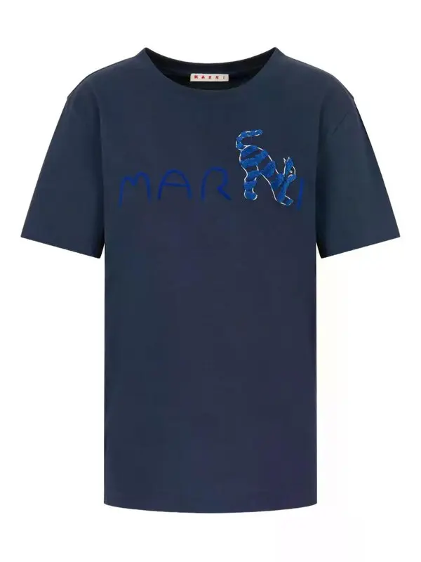 Marni Flocked Logo Animal T-shirt