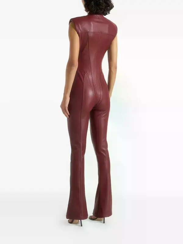 Manière De Voir Annette Leather Jumpsuit - Red