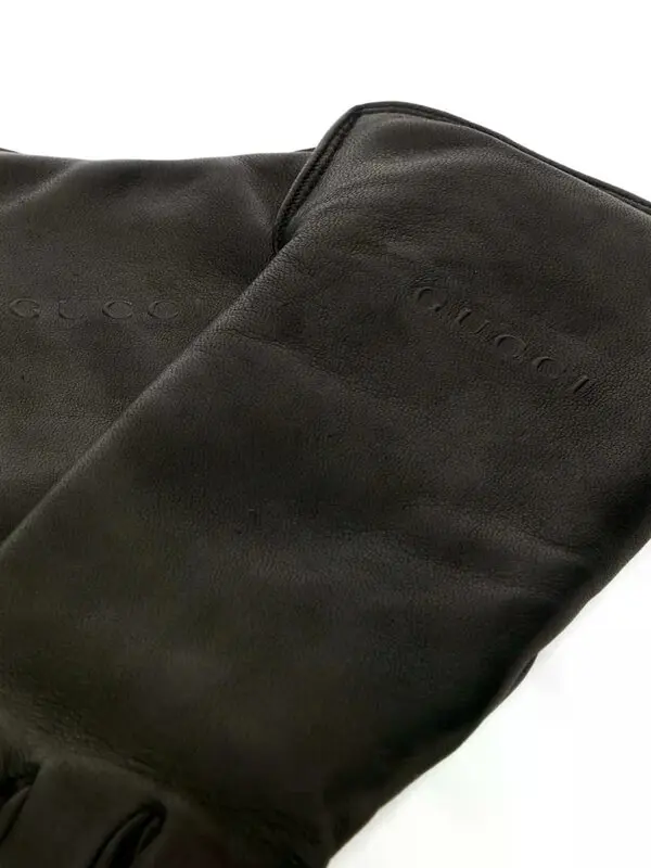 Gucci Logo-embossed Leather Gloves