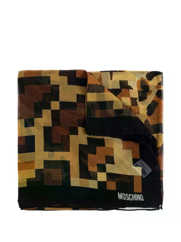 Moschino Geometric-print Scarf - Brown