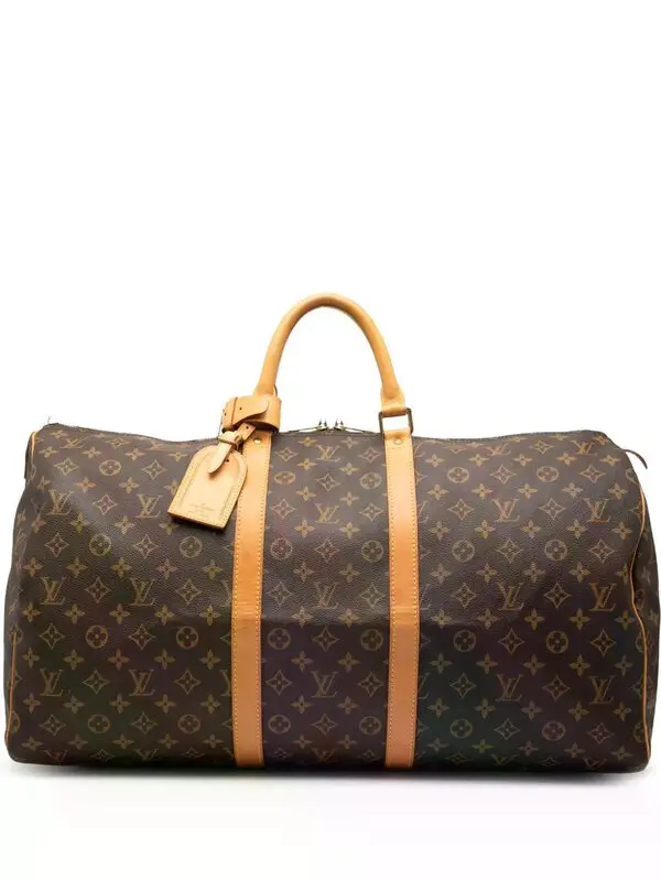 LOUIS VUITTON 1996 Monogram Keepall 55 Travel Bag - Brown