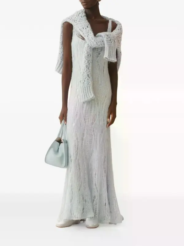 Fabiana Filippi Openwork Knit Maxi Dress - Blue