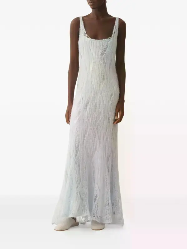 Fabiana Filippi Openwork Knit Maxi Dress - Blue