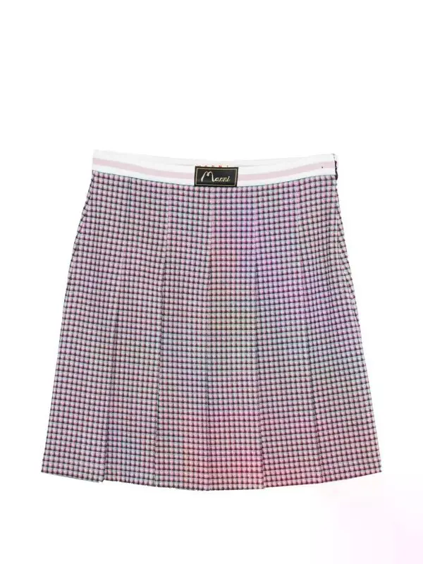 Marni Checked Pleated Skirt