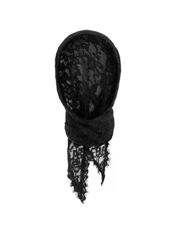 Manière De Voir Kadia Lace Triangle Headscarf - Black