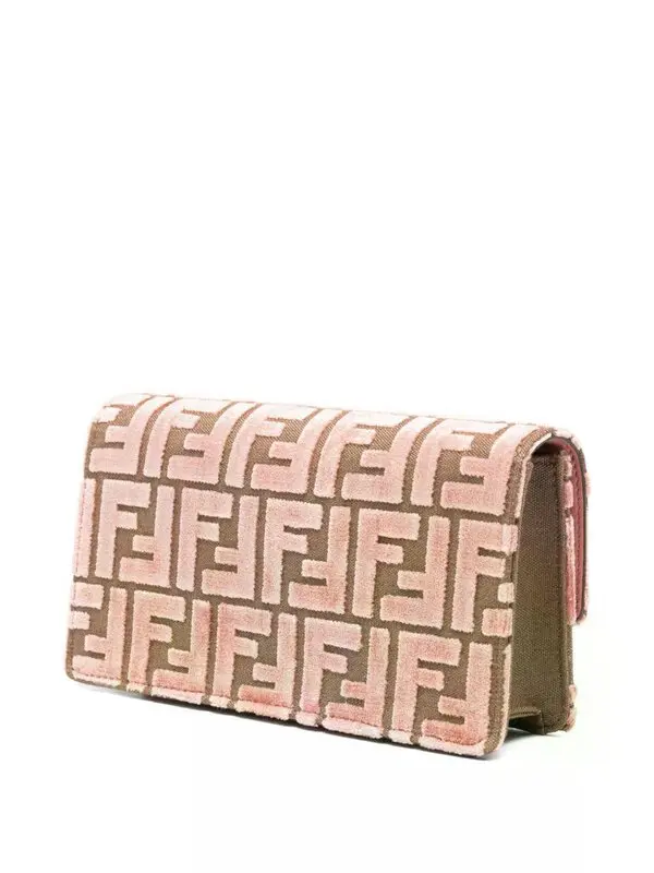 Fendi Baguette Ff-pattern Velvet Clutch