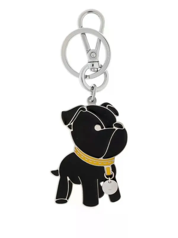 Fendi Dog Pendant Keyring - Black