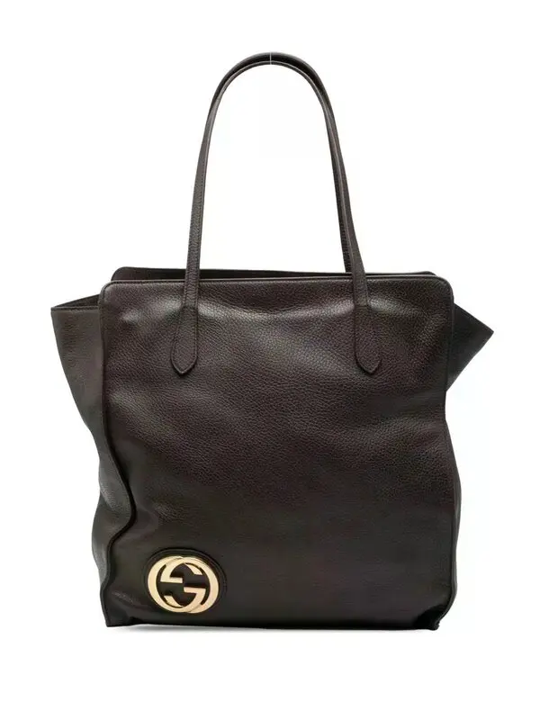 Gucci Calfskin Interlocking G Tote Bag