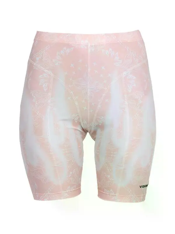 VISION OF SUPER Graphic Print Cycling Shorts - Pink