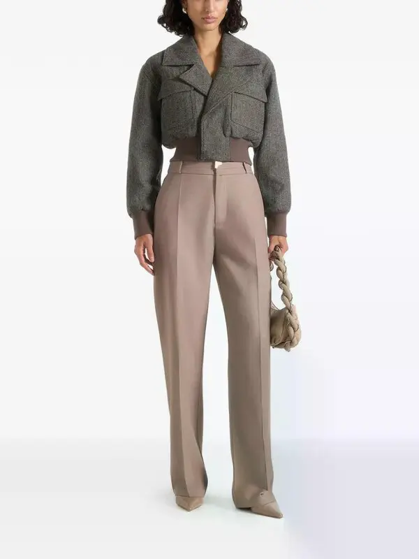 Manière De Voir Cosette Herringbone Bomber Jacket - Grey
