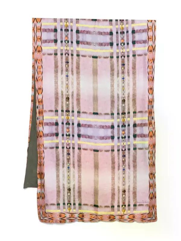 PIERRE-LOUIS MASCIA Beaded Print Scarf - Pink