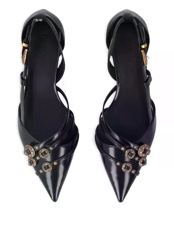 Pinko Strap Detail Kitten Heel Pumps