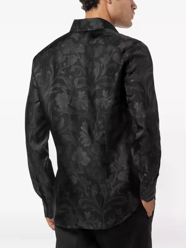 BILLIONAIRE Baroque-print Shirt - Black