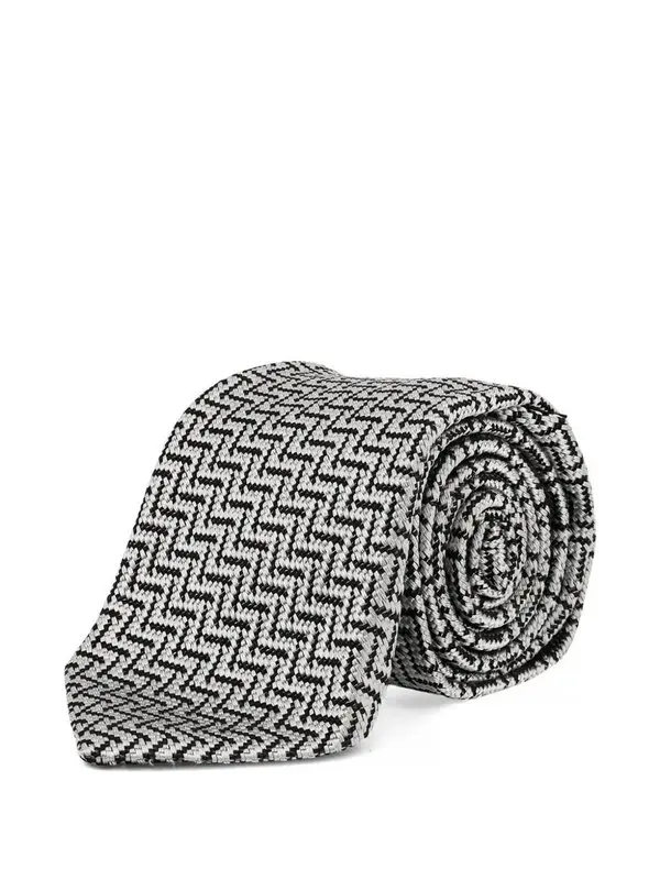 TOM FORD Patterned Neck Tie - Grey