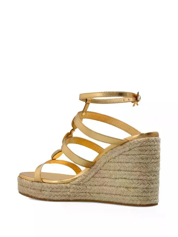 GIANVITO ROSSI Beaded Strappy Wedge Trainers