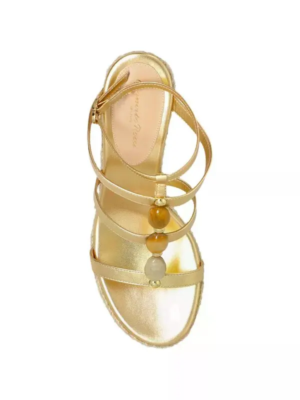 GIANVITO ROSSI Beaded Strappy Wedge Trainers