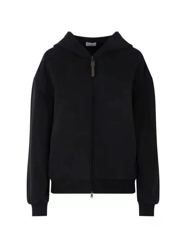 Brunello Cucinelli Hooded Zip-up Sweater - Black