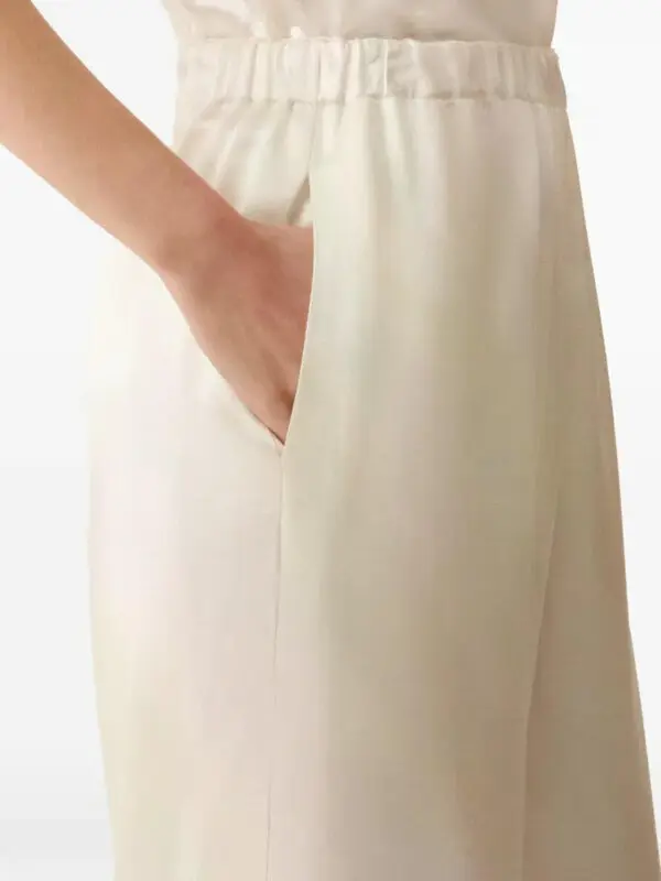 Fabiana Filippi Elasticated-waist Satin Trousers - Neutrals