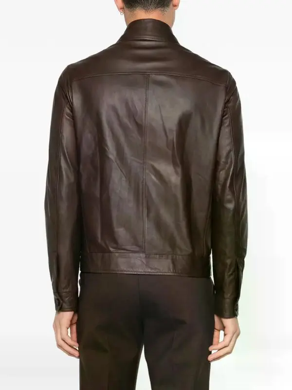 Tagliatore Jaxon Zip-up Leather Jacket - Brown