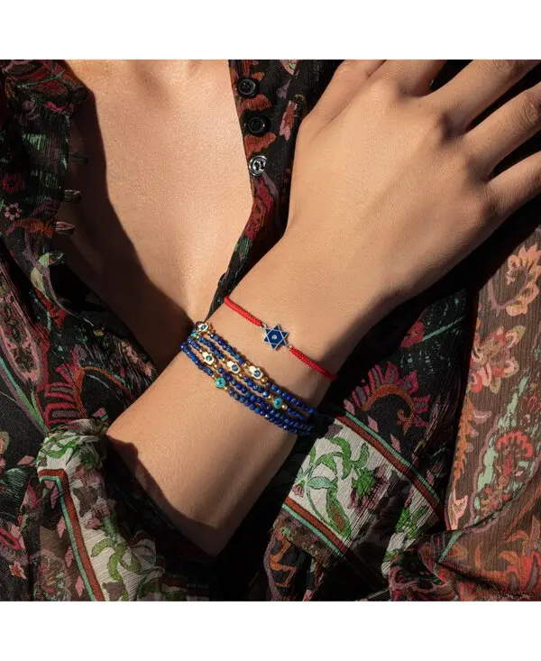 KARMA AND LUCK Lapis Enamel Evil Eye Hamsa Bracelet