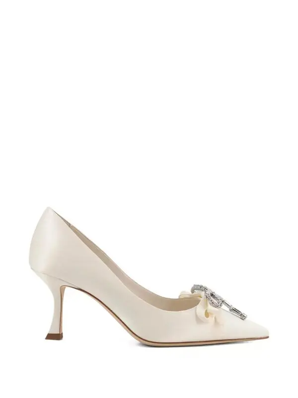 JIMMY CHOO Auria Crystal-embellished Pumps - Neutrals