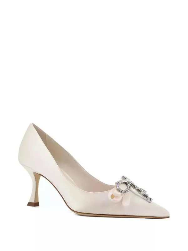 JIMMY CHOO Auria Crystal-embellished Pumps - Neutrals