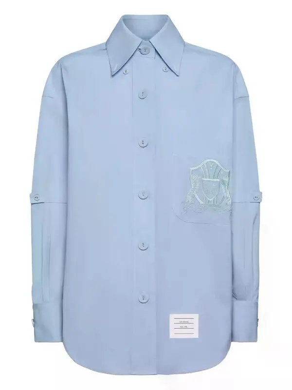 Thom Browne Crest Embroidery Armband Shirt - Blue