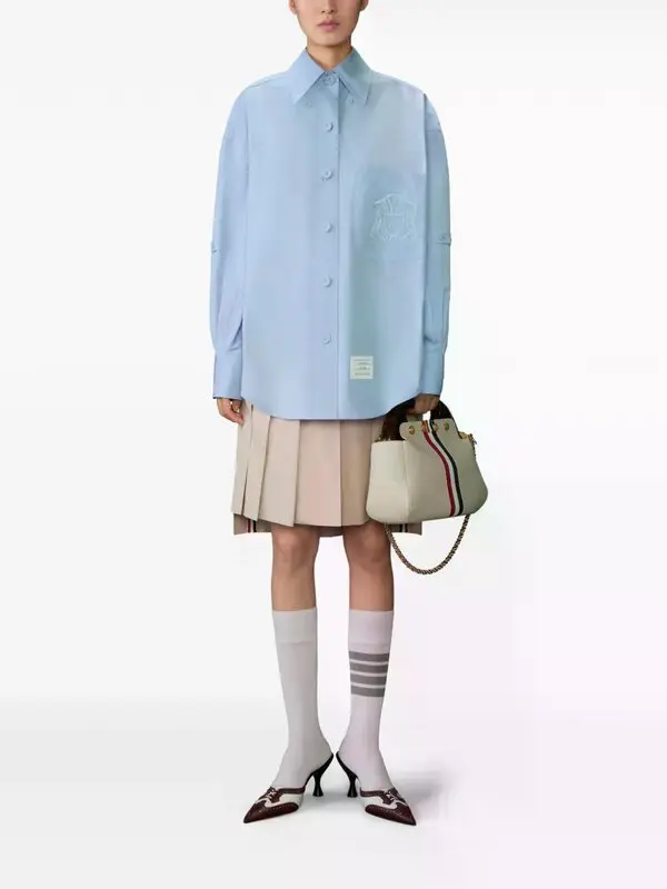 Thom Browne Crest Embroidery Armband Shirt - Blue