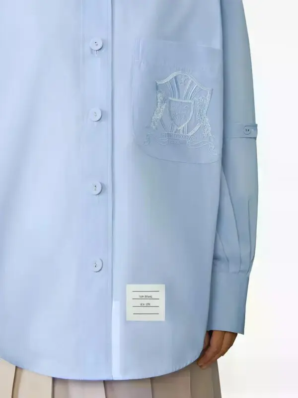 Thom Browne Crest Embroidery Armband Shirt - Blue