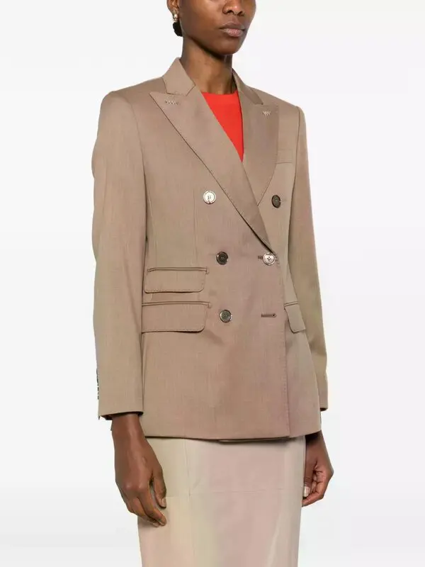 Max Mara Double-breasted Wool Blazer - Brown