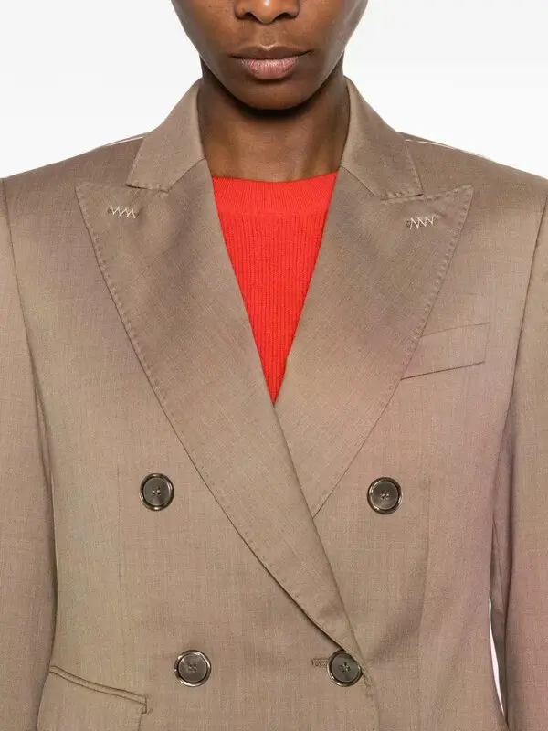 Max Mara Double-breasted Wool Blazer - Brown