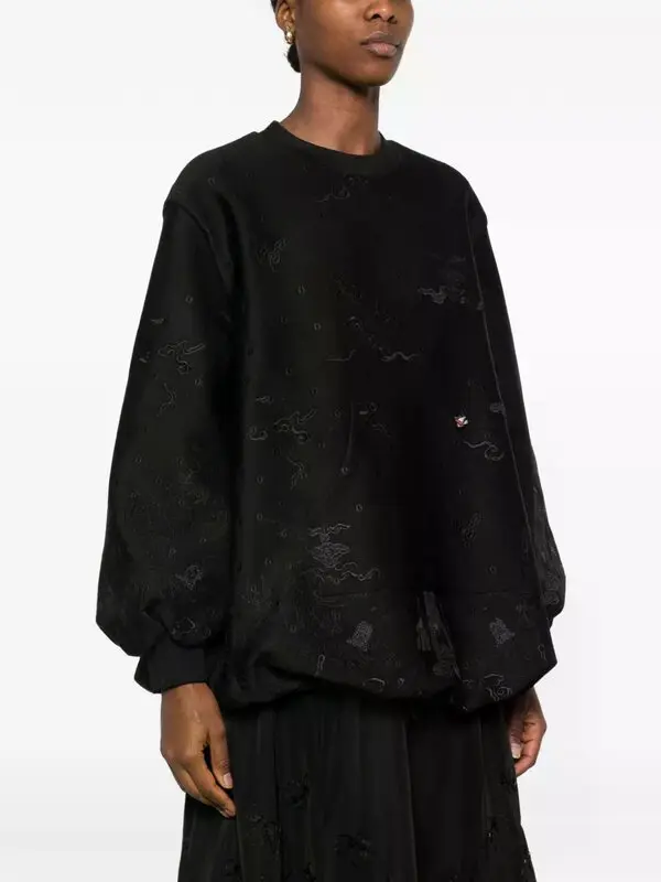 HUI MILANO Embellished Crew Neck Sweatshirt