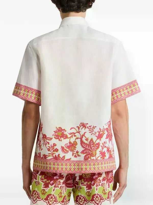 Etro Floral-print Linen Shirt - Neutrals