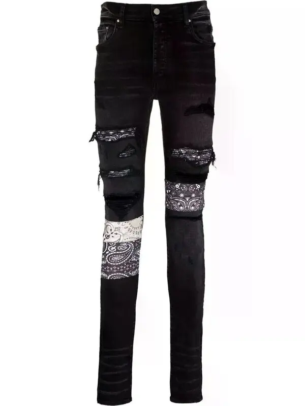 Amiri Bandana Print Skinny Jeans