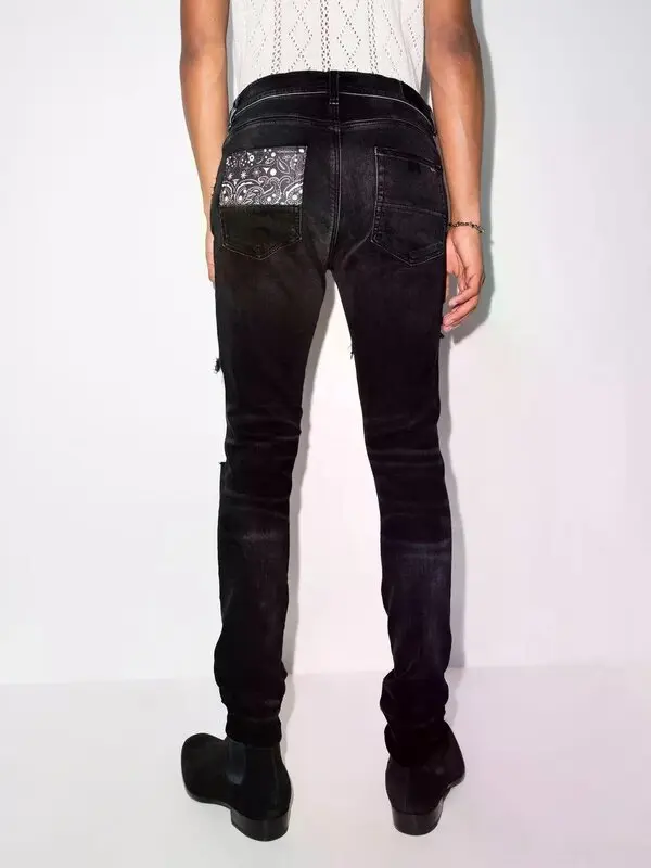 Amiri Bandana Print Skinny Jeans