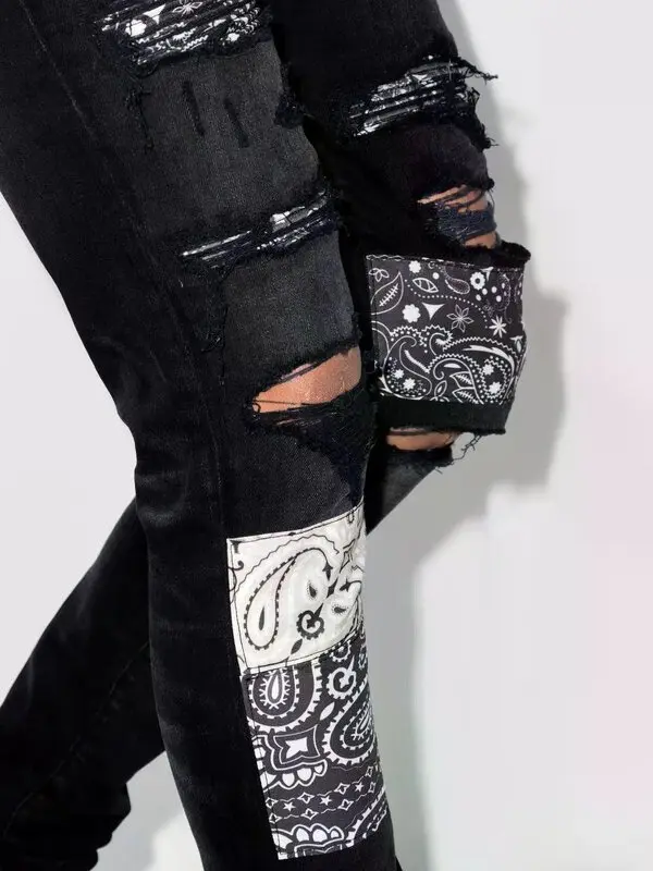 Amiri Bandana Print Skinny Jeans