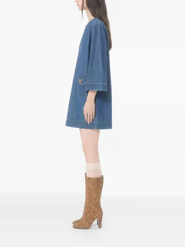 Valentino Garavani Mini Chambray Dress - Blue