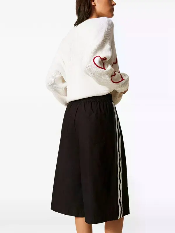 TWINSET Revive Collection Recycled Cotton Bermuda Shorts With Side Stripes