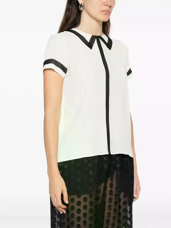 N°21 Contrast Trim Short Sleeve Top