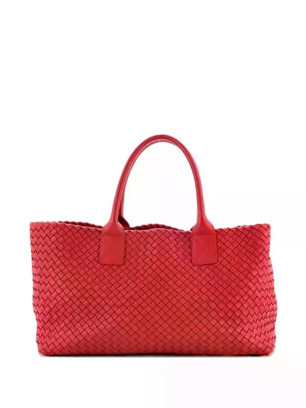 Bottega Veneta Cabat Intrecciato Nappa Medium Tote Bag - Red